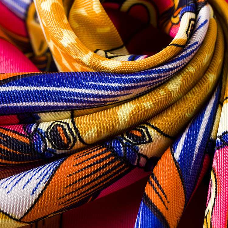 Life True Meaning-0544 Twill Silk & Polyester 100*100 Scarf Kerchief